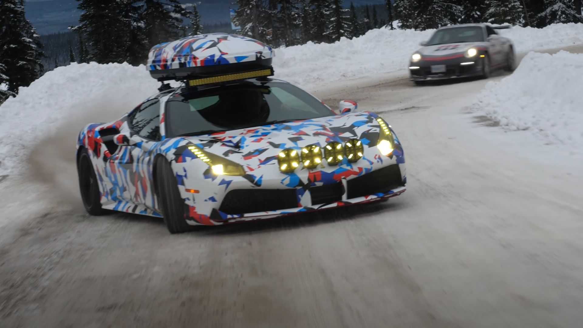 Así hace el Ferrari 488 GTB esquiando en la nieve - Todo sobre coches
